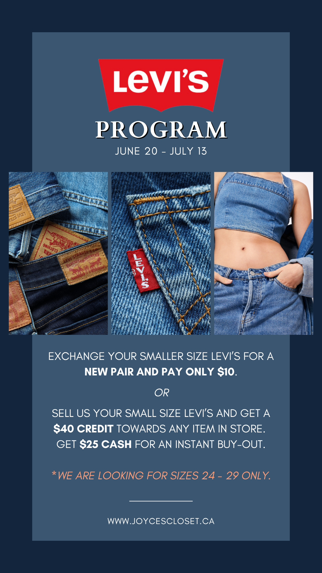 LEVIS PROGRAM JUST IN TIME FOR STAMPEDE 2025 – Joyce's Closet
